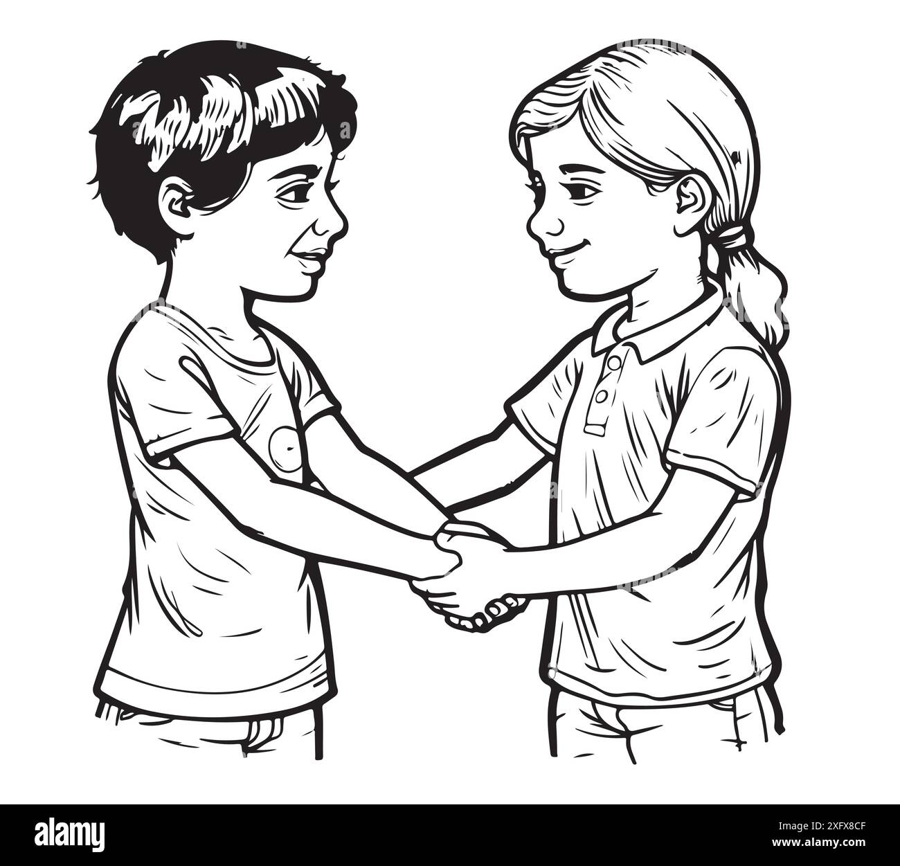 friendly handshake vector sketch illustration Stock Vector Image & Art ...