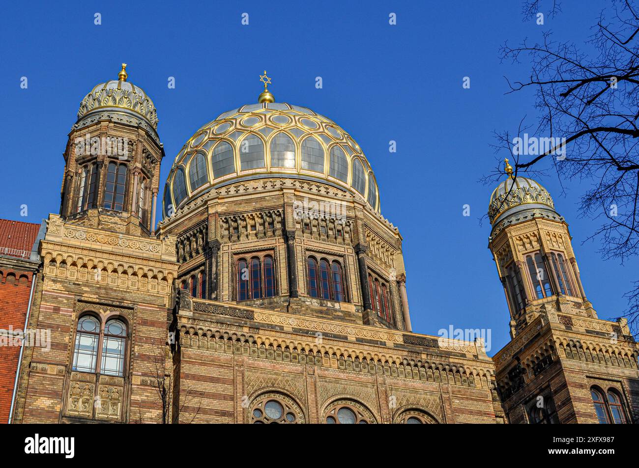 Berlin, Germany. The Neue Synagoge (New Synagogue), a mid-19th century ...