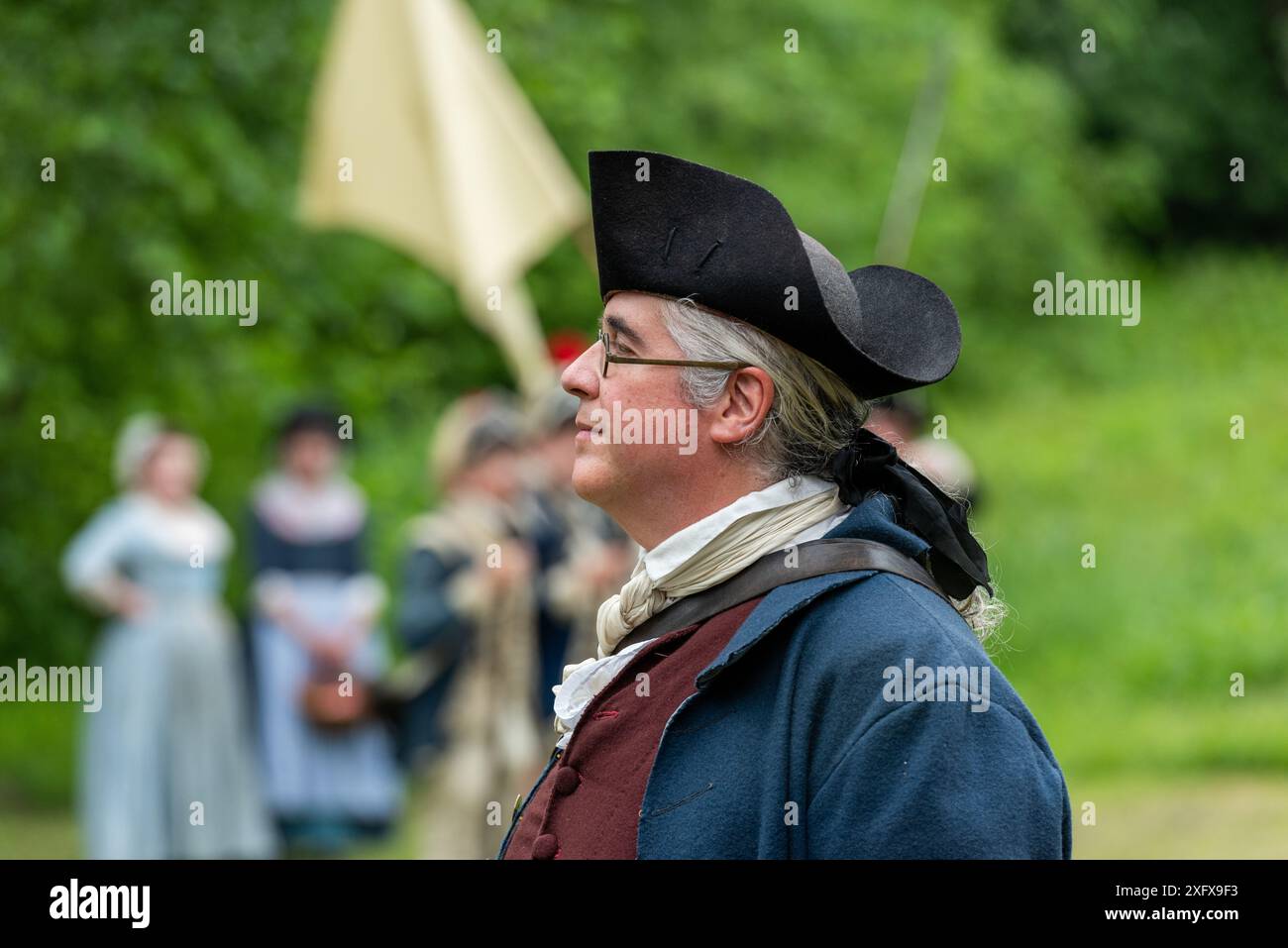 A community gathering at the Old North Bridge, site of the "shot heard ...