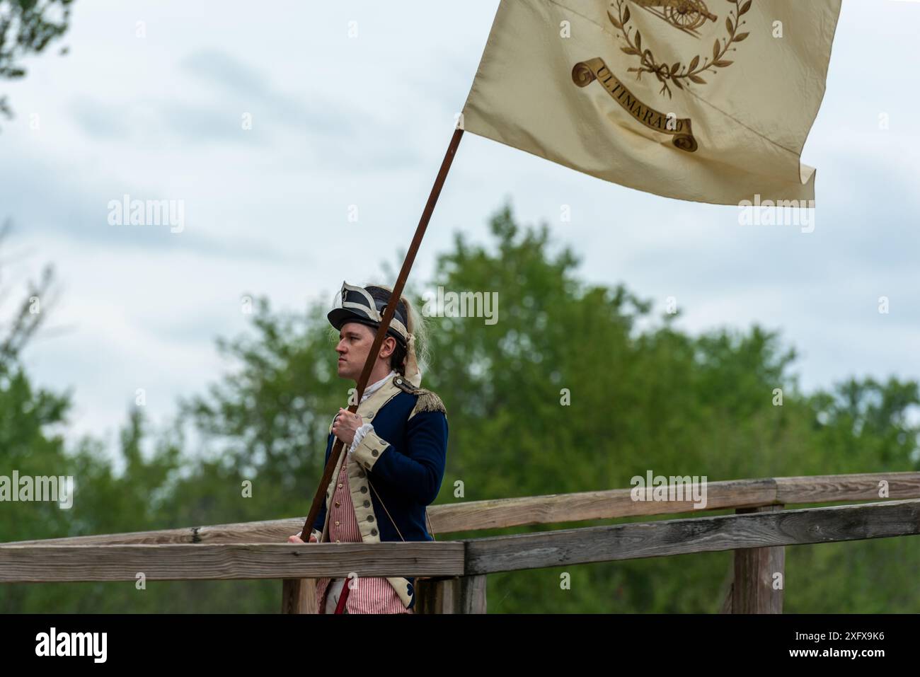 A community gathering at the Old North Bridge, site of the "shot heard ...