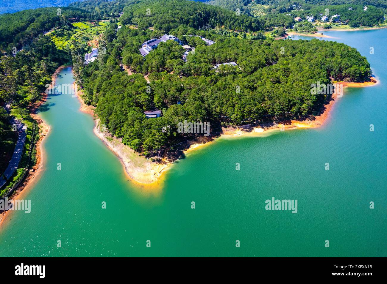 Aerial view of tuyen lam lake in Dalat, Vietnam Stock Photo - Alamy