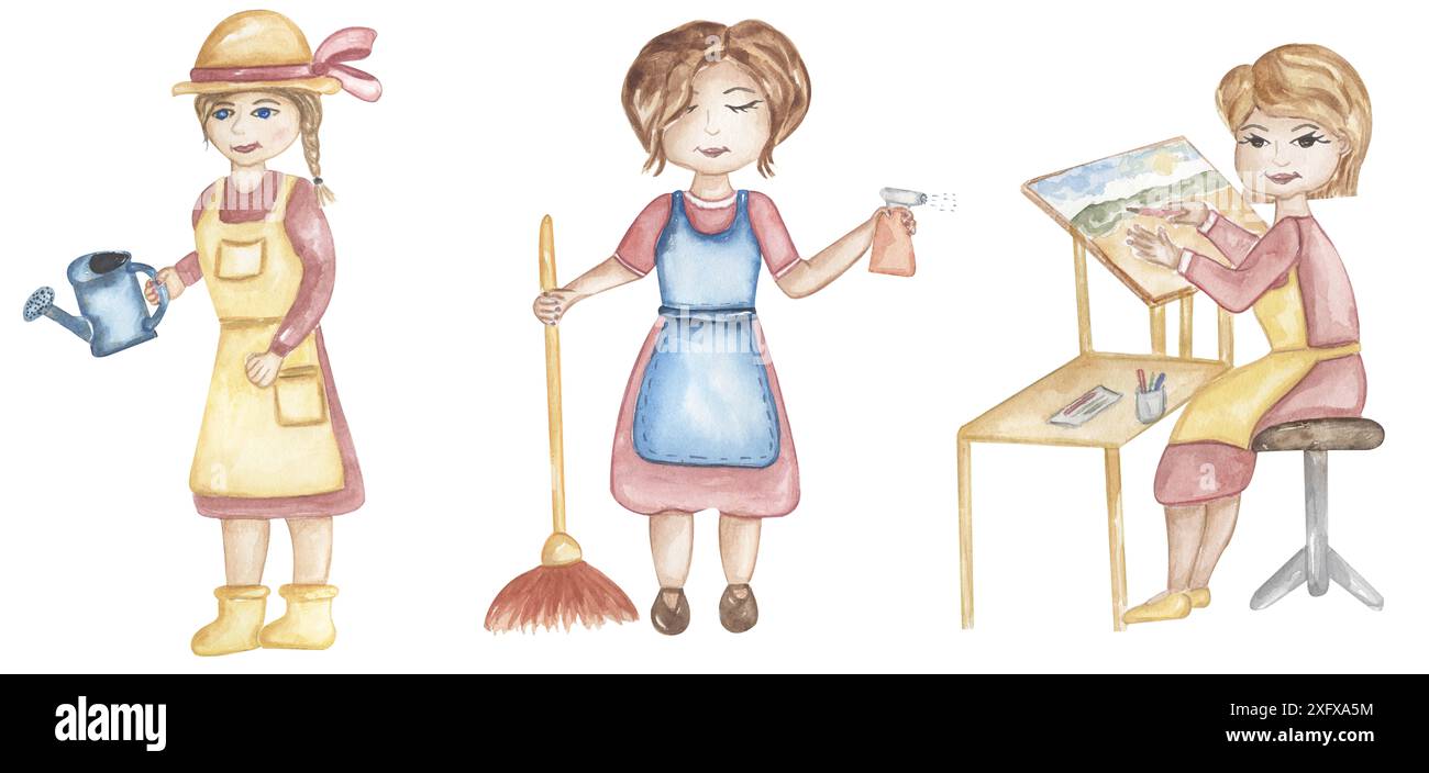 Kids Characters Collection: Set of different professions in cute style ...