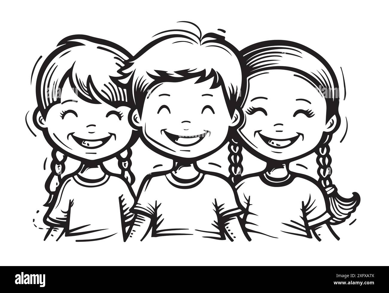 Vector illustration of cheerful children. Friends Stock Vector Image ...