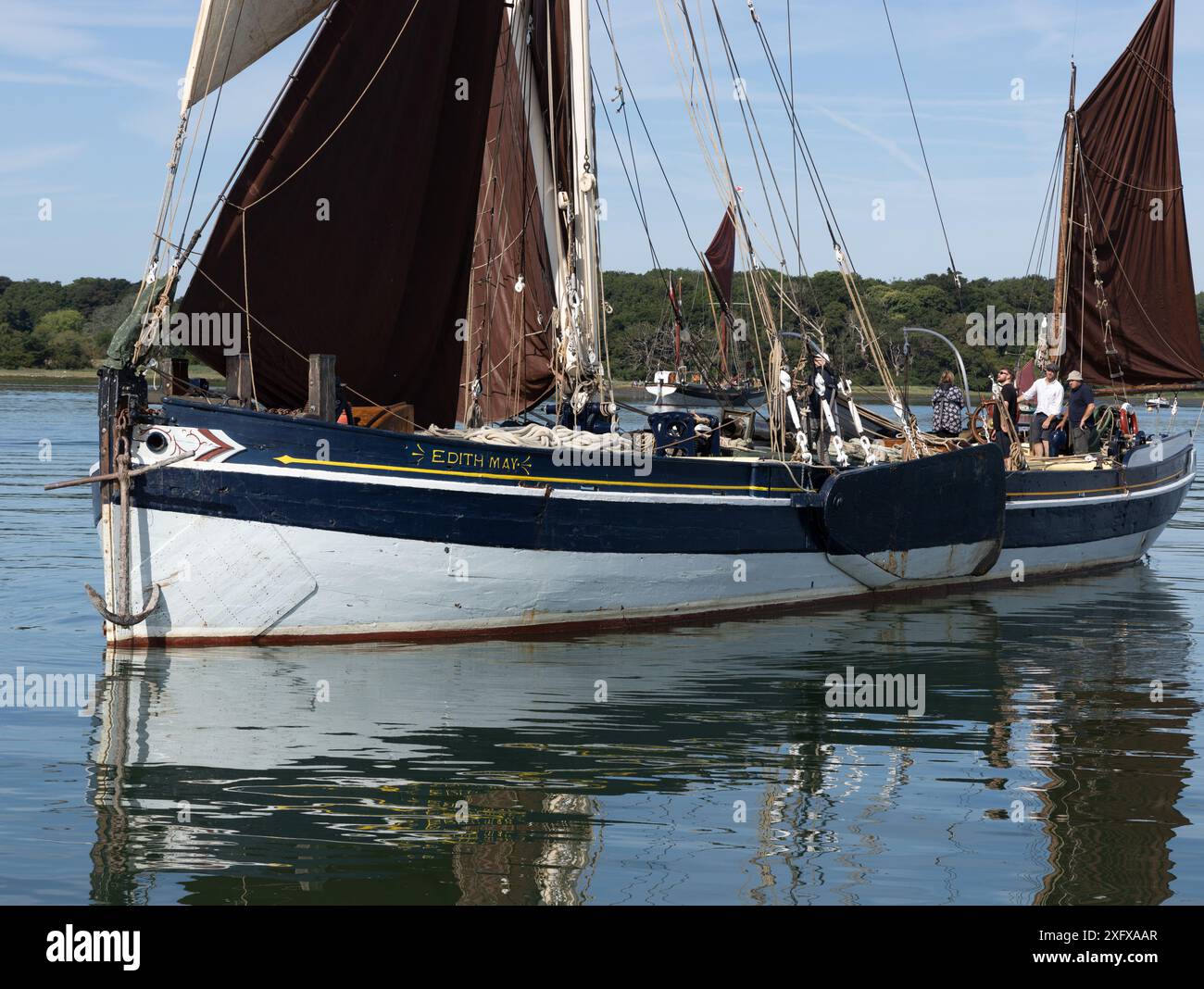 Edith May Thames sailing Barge on the River Orwell Suffolk England ...