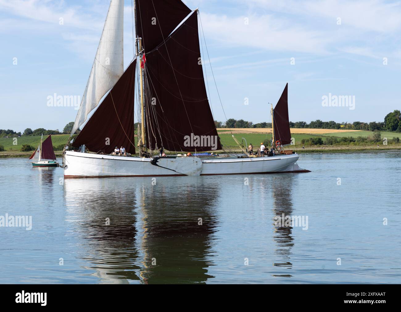 Niagara Thames sailing Barge on the River Orwell Suffolk England Stock ...