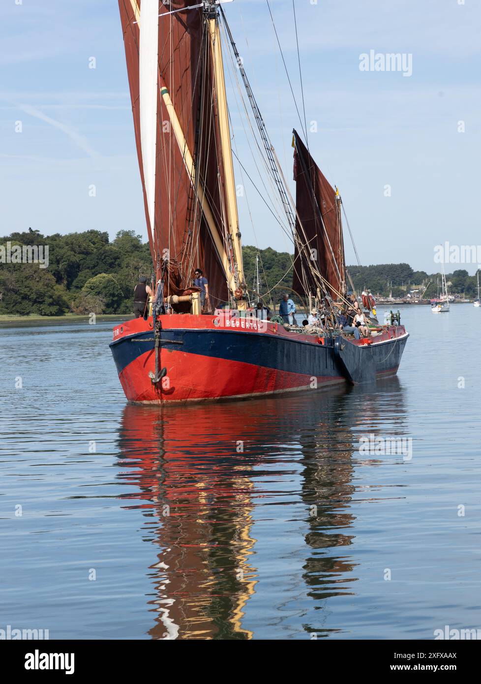 Repertor Thames sailing Barge on the River Orwell Suffolk England Stock ...
