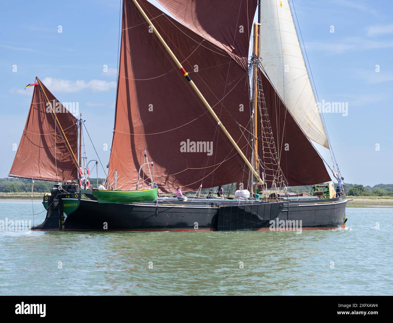 Pudge Thames sailing Barge on the River Orwell. Spritsail Stock Photo ...