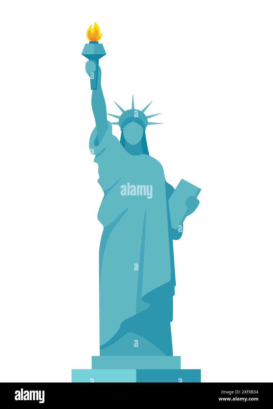 Statue of Liberty icon in flat style isolated on white background. USA ...
