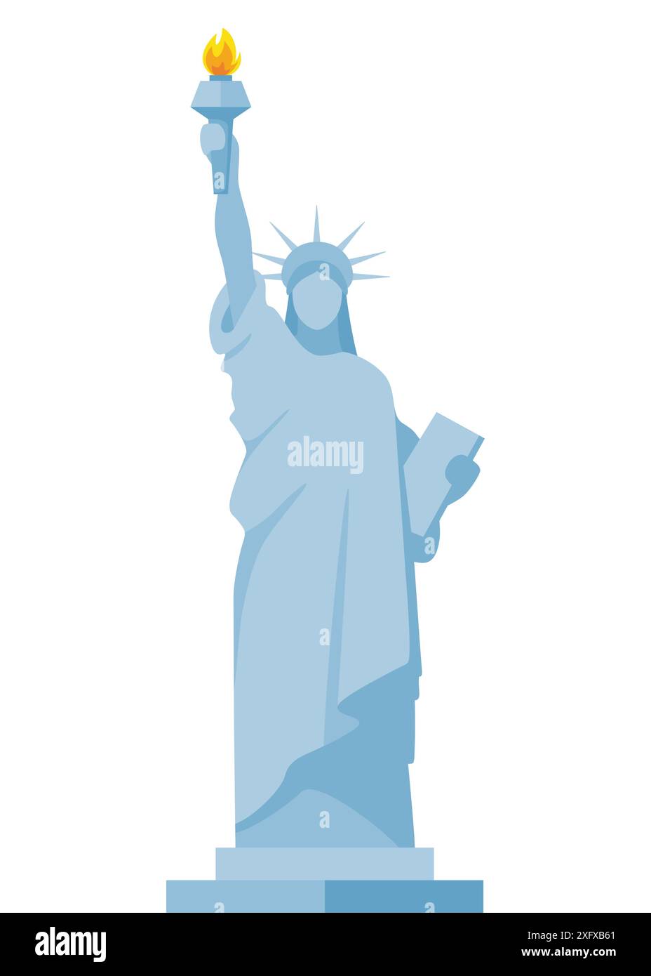 Statue of Liberty icon in flat style isolated on white background. USA ...