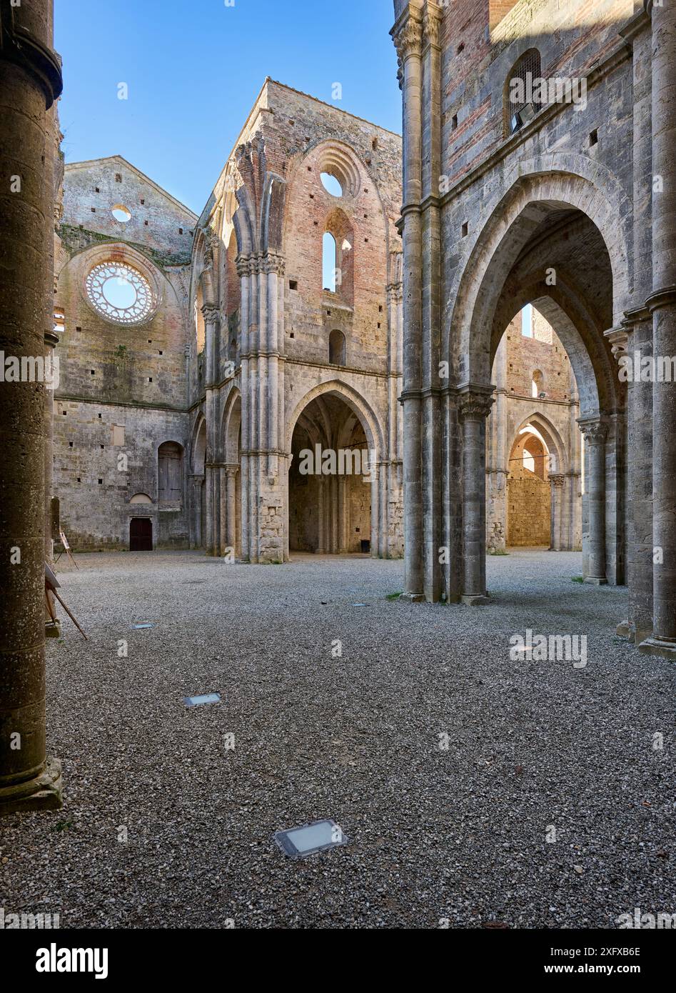 Ruined Italian Gothic Abbazia di San Galgano (Abbey of San Galgano ...