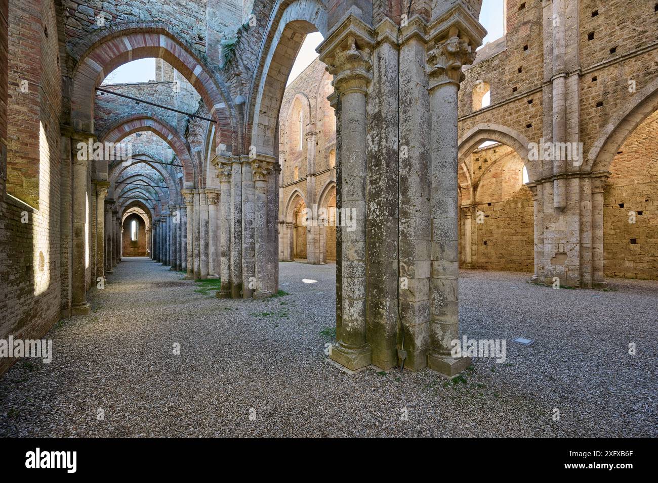 Ruined Italian Gothic Abbazia di San Galgano (Abbey of San Galgano ...