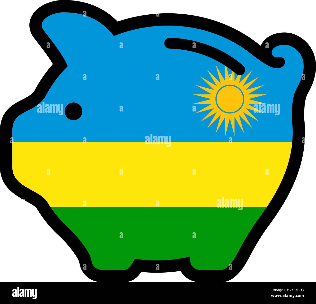 Flag of Rwanda, piggy bank icon, vector symbol Stock Vector Image & Art ...