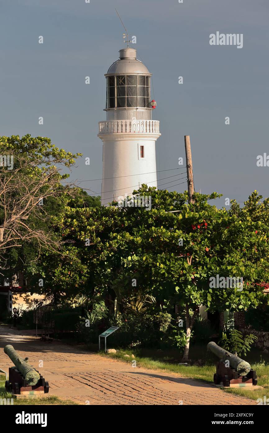 463 The Faro del Morro Lighthouse, set on a promontory, guides the ...