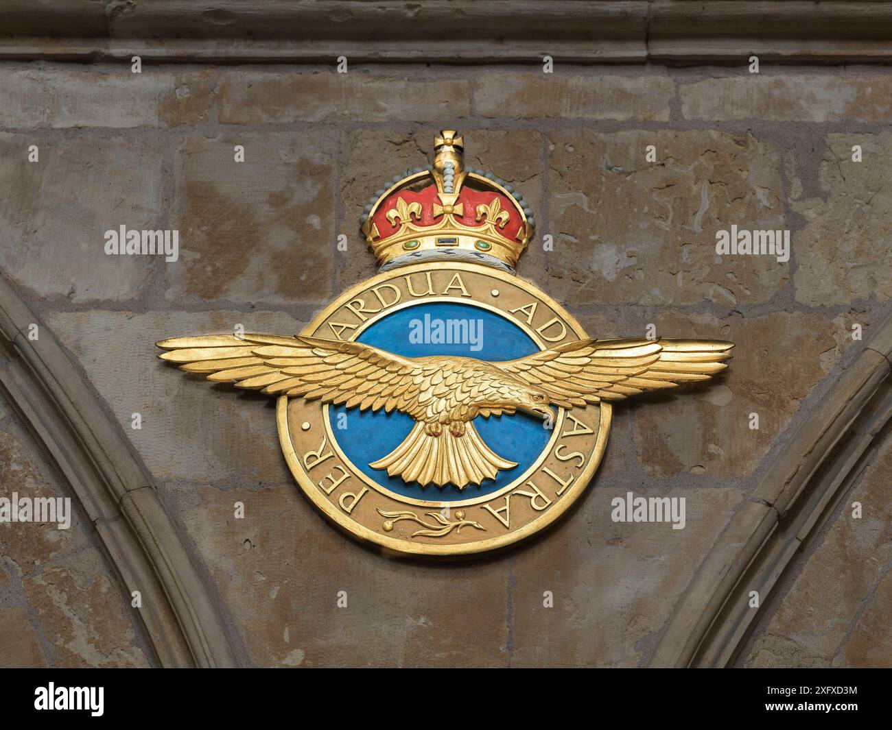 Royal Air Force badge in the military service chapels at the christian ...