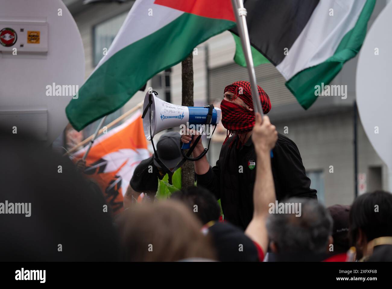 Protesters at the All Out For Gaza protest marching, protesting, and ...