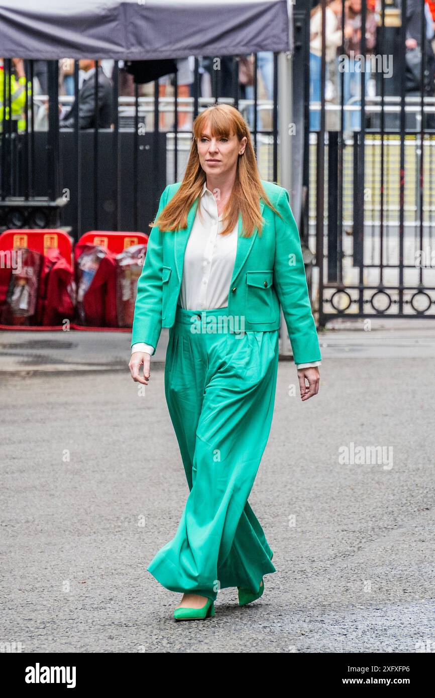 London, UK. 5th July, 2024. A very serious looking Angela Rayner ...