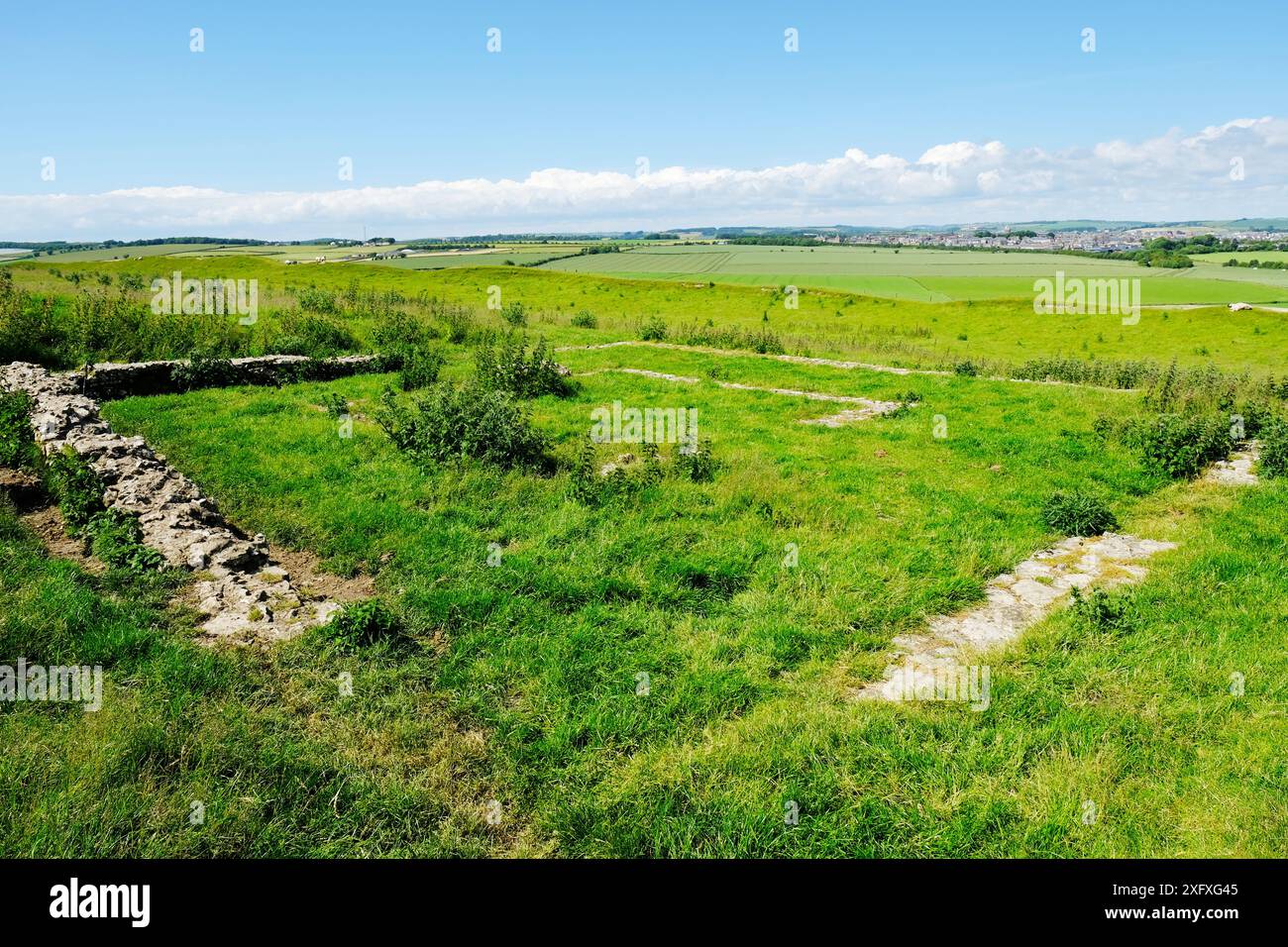 The archaeological remains of a roman temple at Maiden Castle, Dorset ...