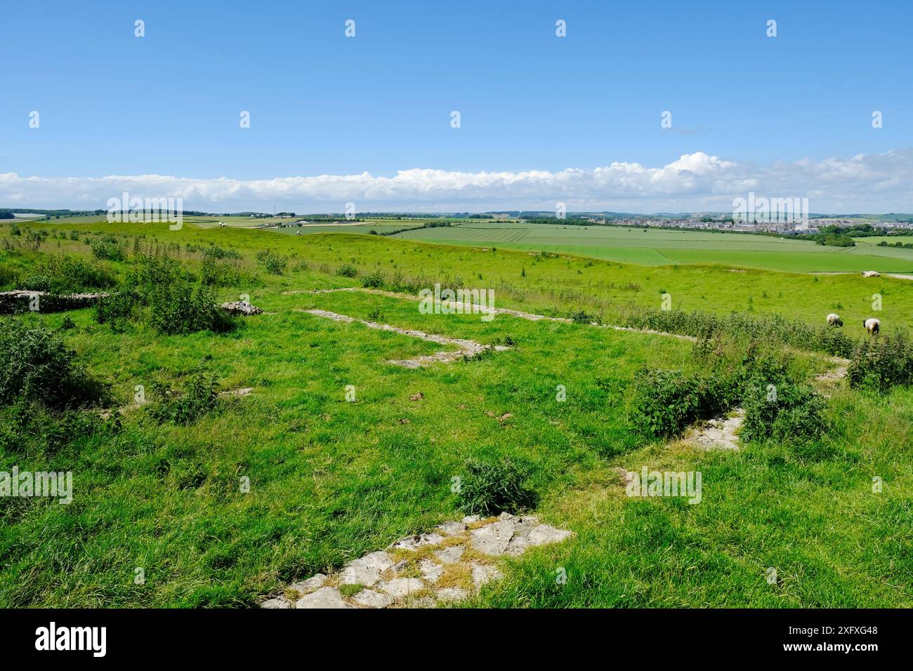 The archaeological remains of a roman temple at Maiden Castle, Dorset ...