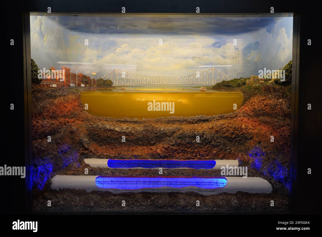 Working model of Kolkata - Howrah metro railway under the river Hooghly ...