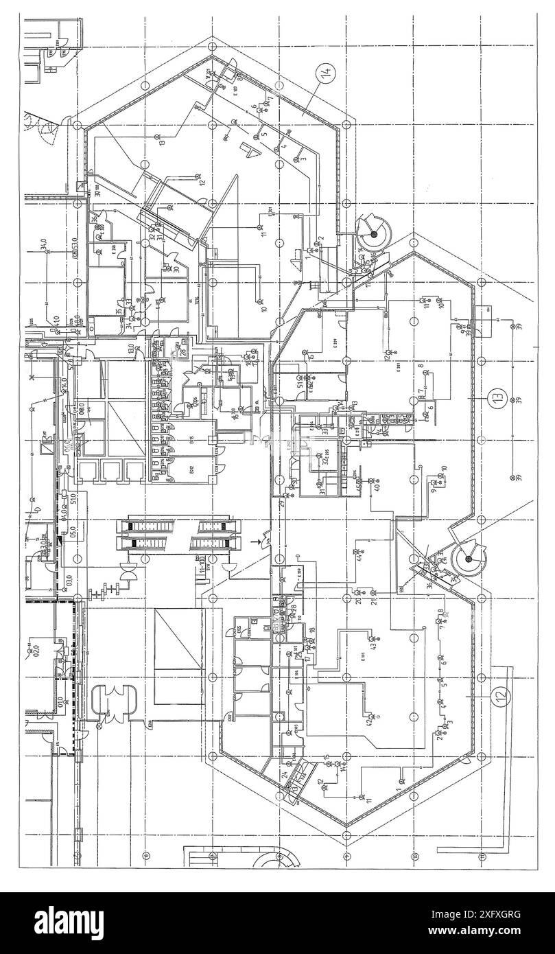 House plan blueprint. part of architectural project. technical drawing ...