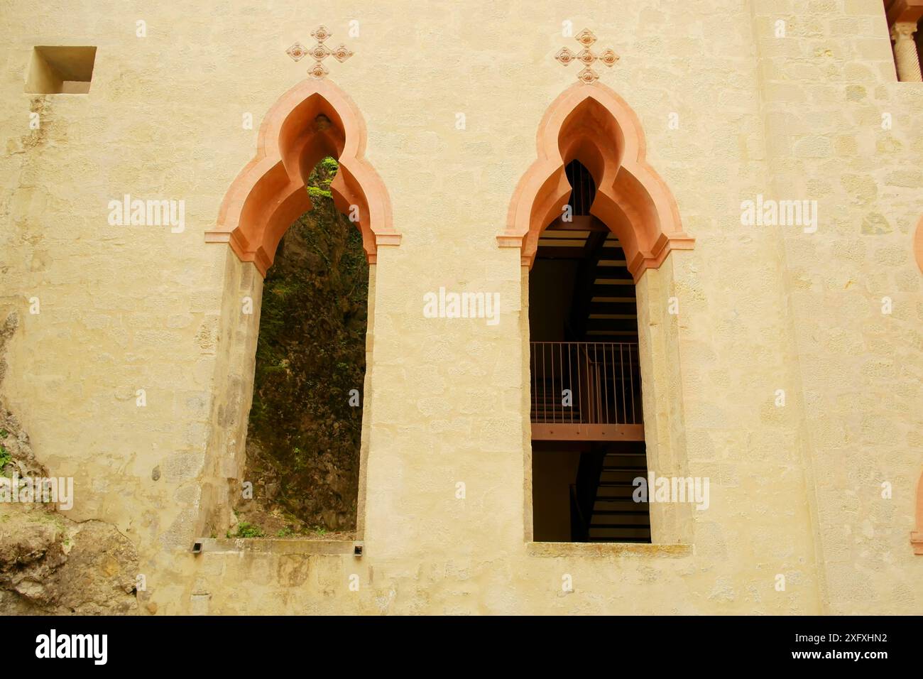 Background of windows with column and arch in arabic style Stock Photo ...