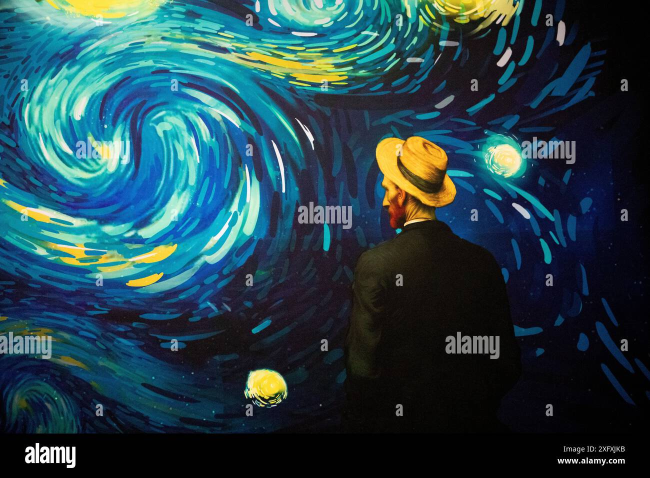 Artwork similar to Van Gogh's "Starry Night" captured in photo Stock ...