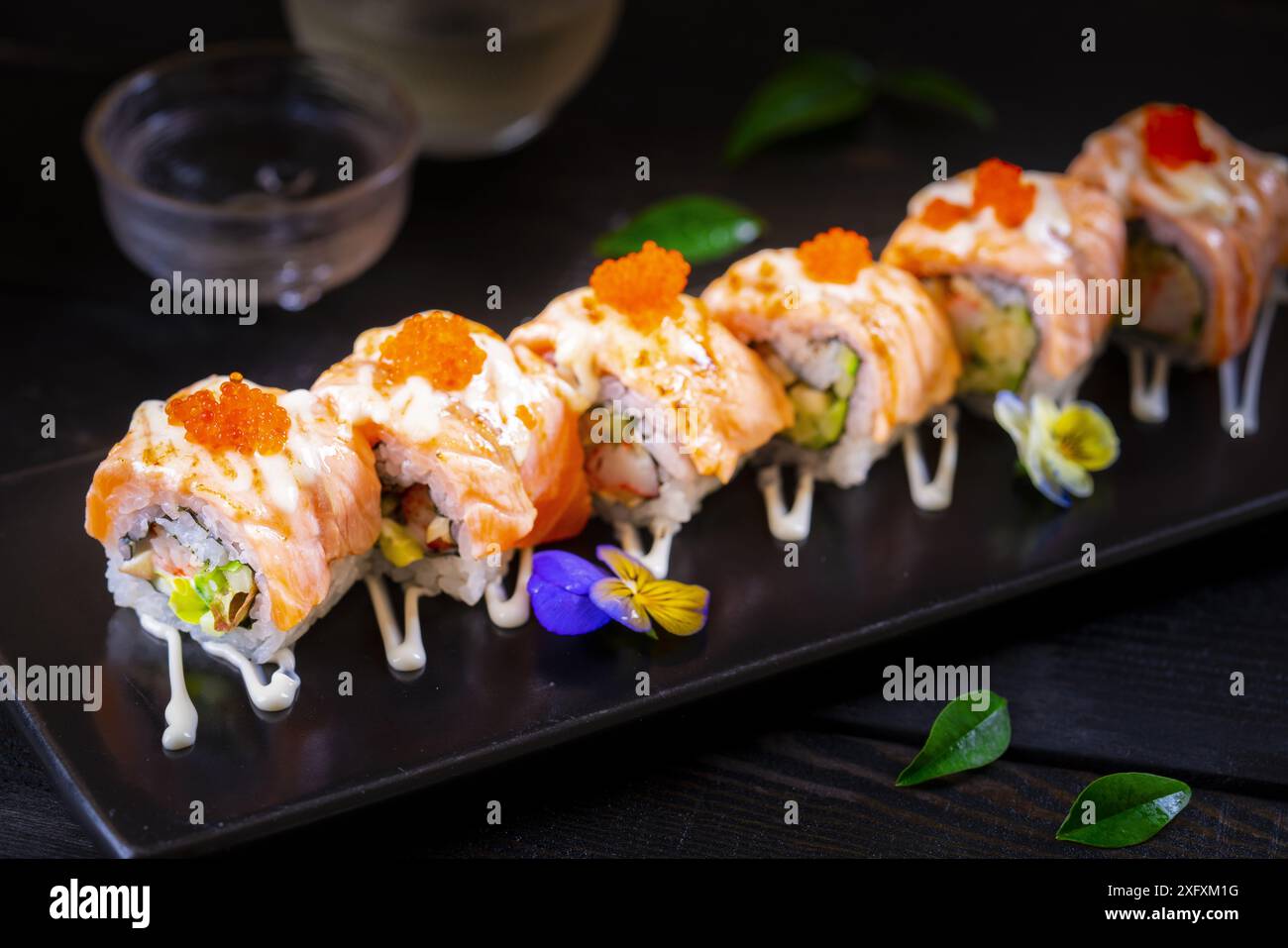 Sergestid Shrimp Sushi roll - Japanese food style Stock Photo - Alamy