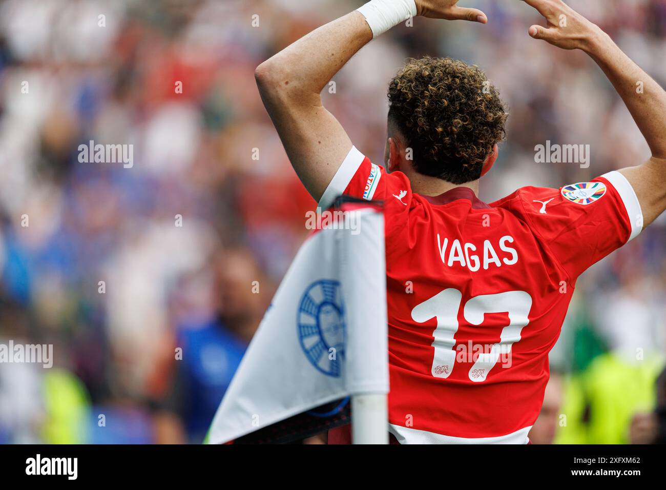 Ruben Vargas seen celebrating after scoring goal during UEFA Euro 2024 ...