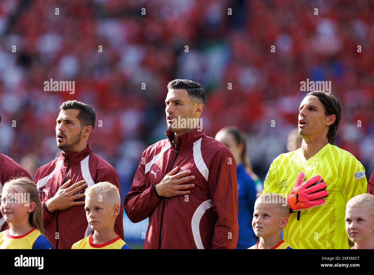 Remo Freuler, Fabian Schar, Yann Sommer seen during UEFA Euro 2024 ...