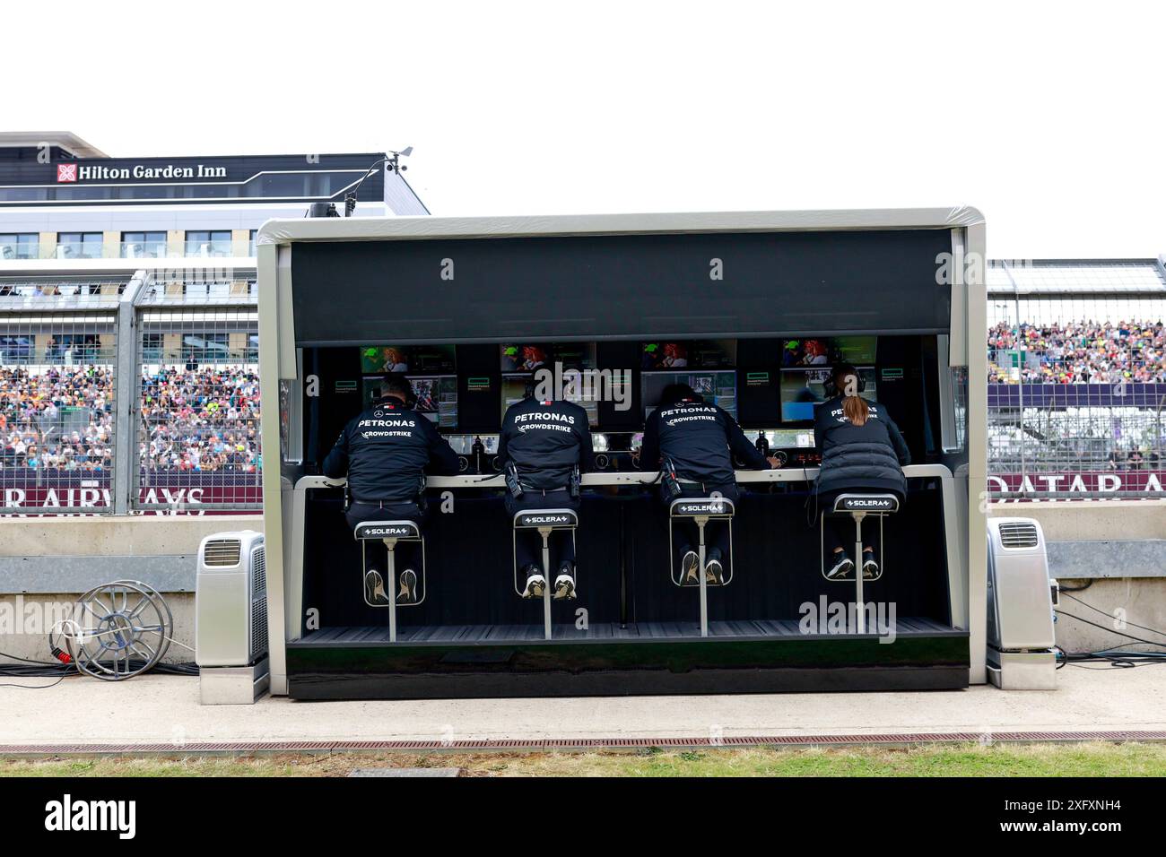 Silverstone, Great Britain. 5th July, 2024. Pit stand of Mercedes-AMG ...
