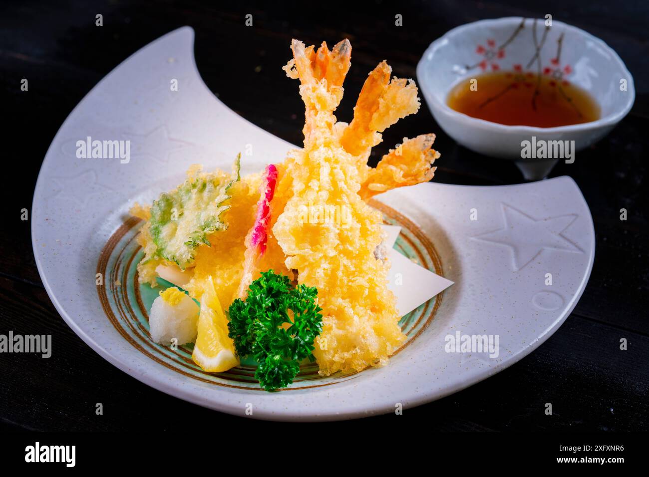 Assorted Shrimp Tempura , Vegetable Tempura, Japanese food Stock Photo ...