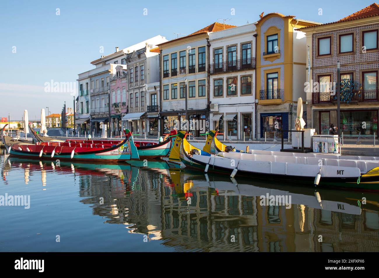 Aveiro, Portugal - 26th June 2024; Colorful Art Nouveau buildings and ...
