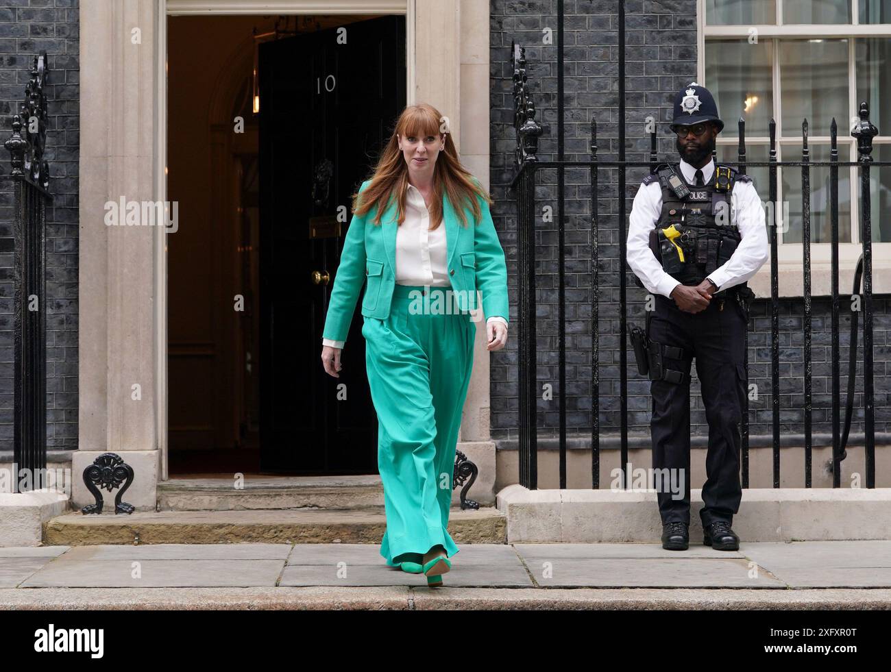 Angela Rayner leaves at 10 Downing Street, London, after being ...