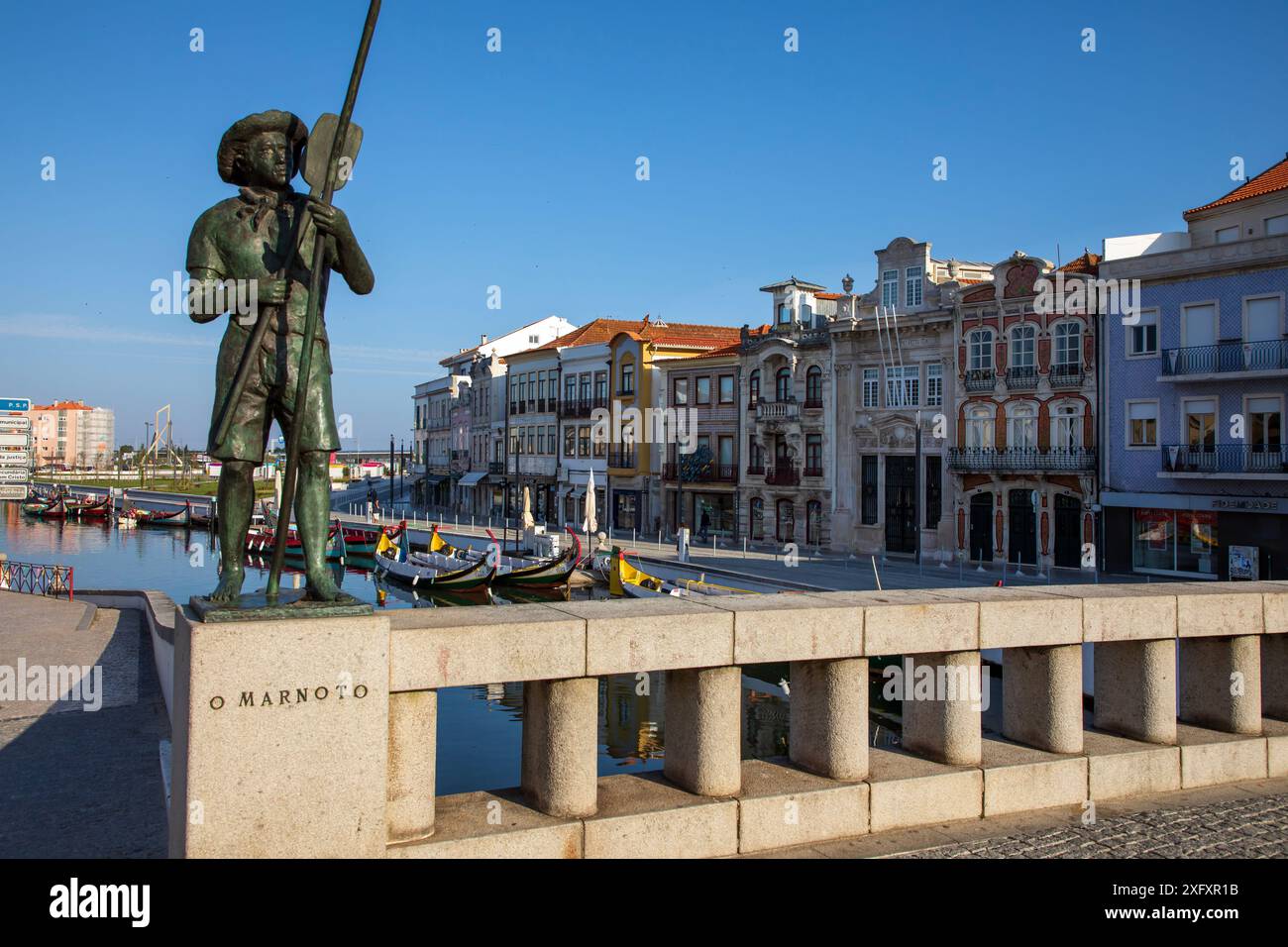Aveiro, Portugal - 26th June 2024; Colorful Art Nouveau buildings and boats In Aveiro, Centro ...