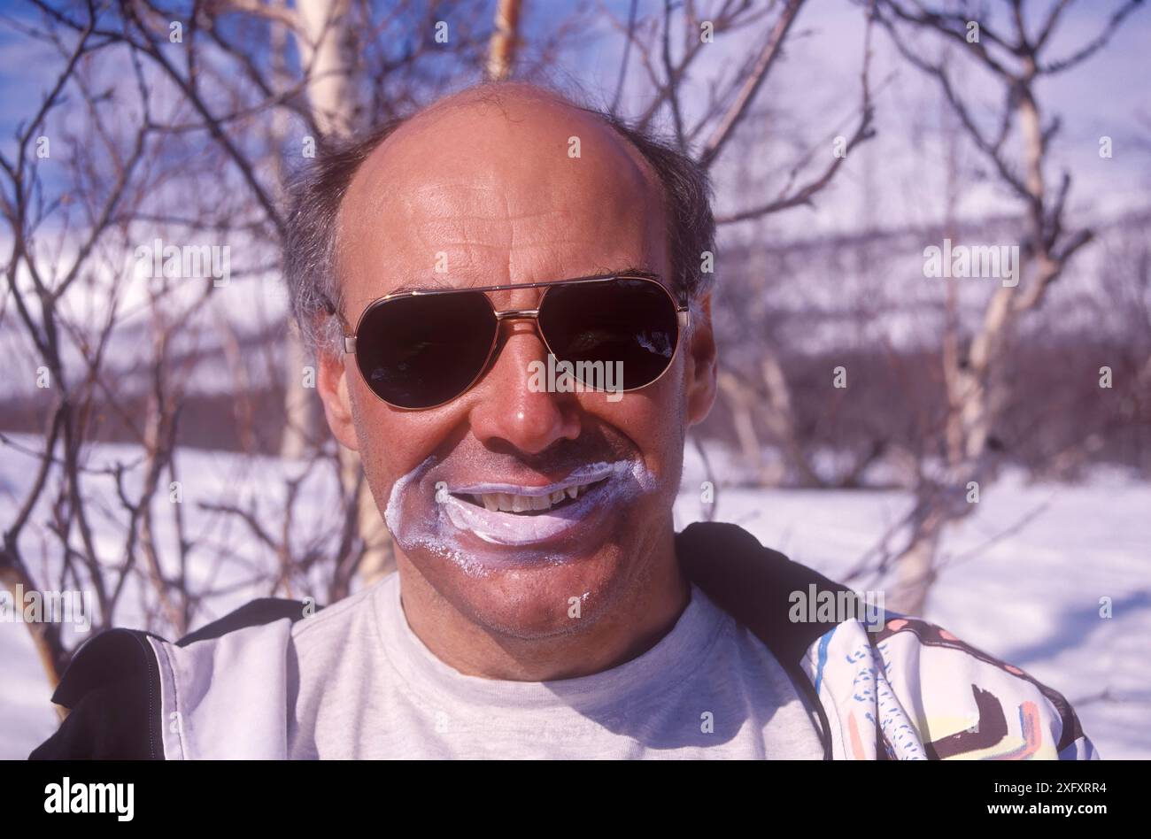 Sun protected face Stock Photo - Alamy