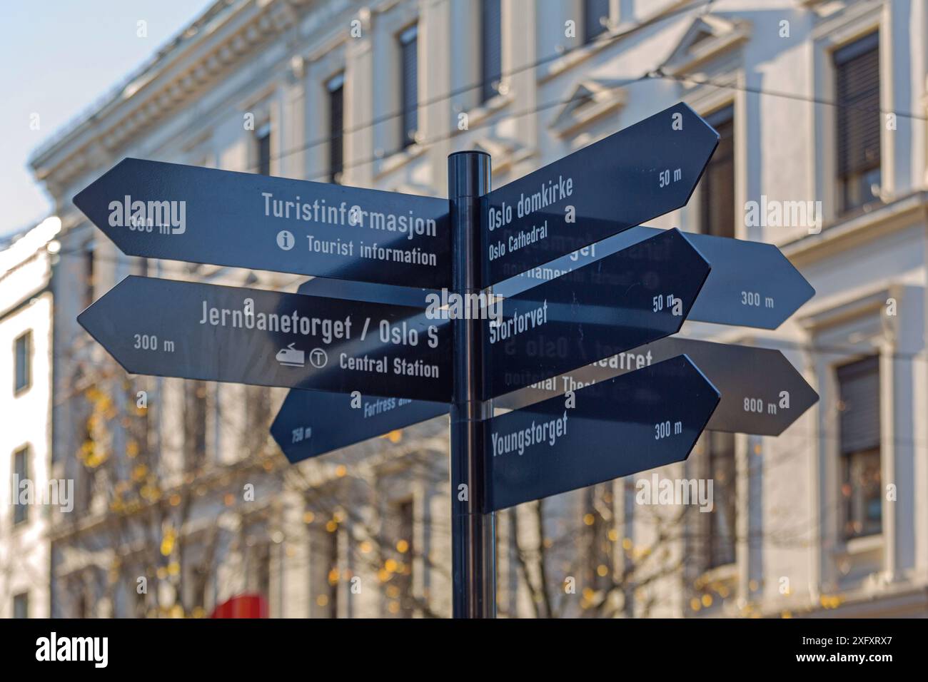 Oslo, Norway - October 29, 2016: Direction Arrows Tourist Information ...