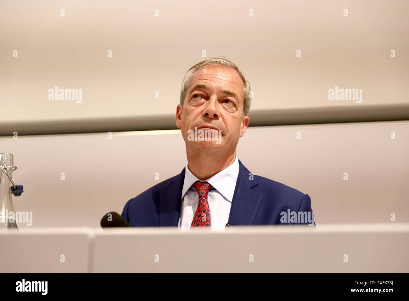 Reform UK leader and MP for Clacton Nigel Farage during a press ...
