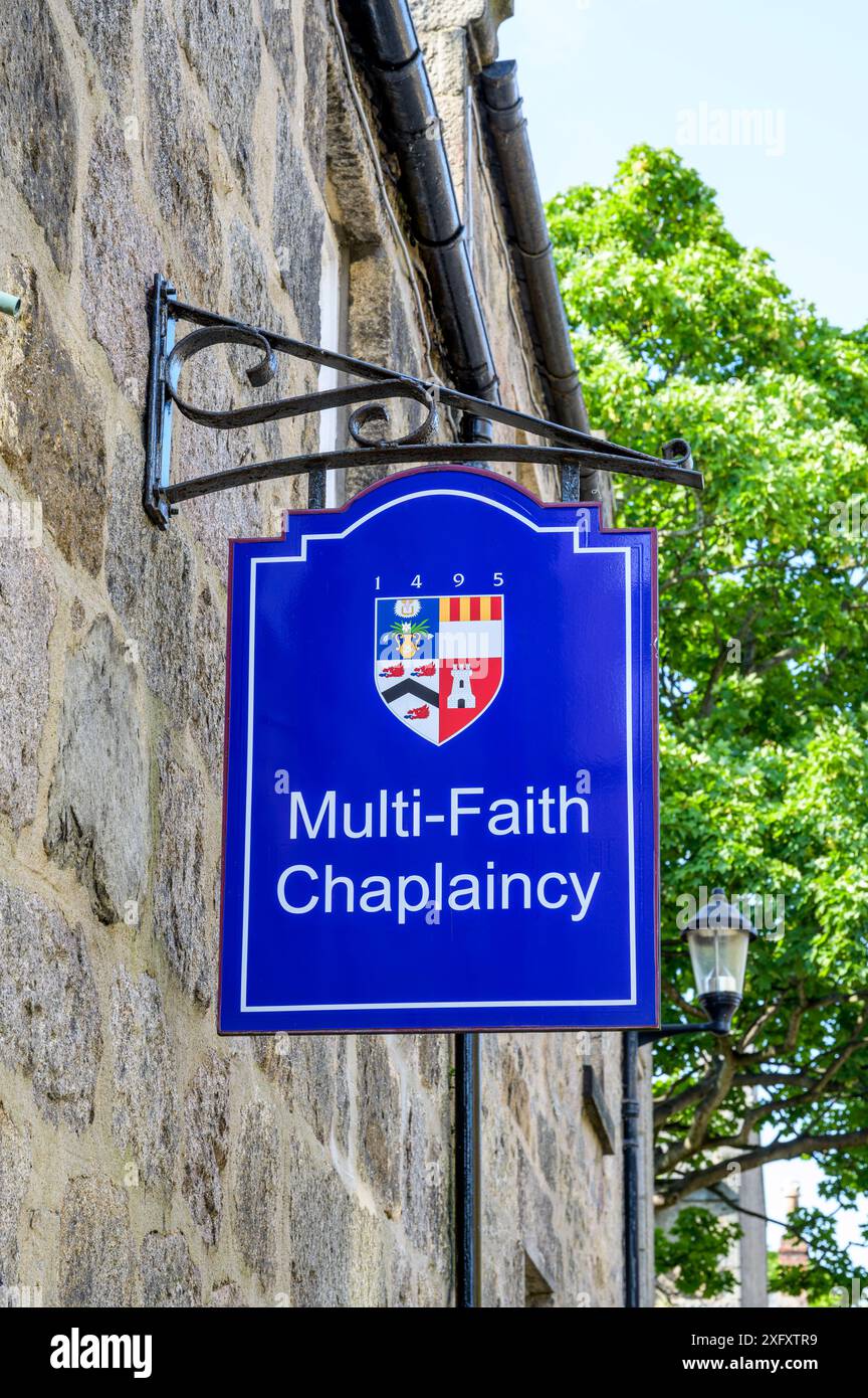Multi-Faith Chaplaincy sign, High Street, University of Aberdeen ...