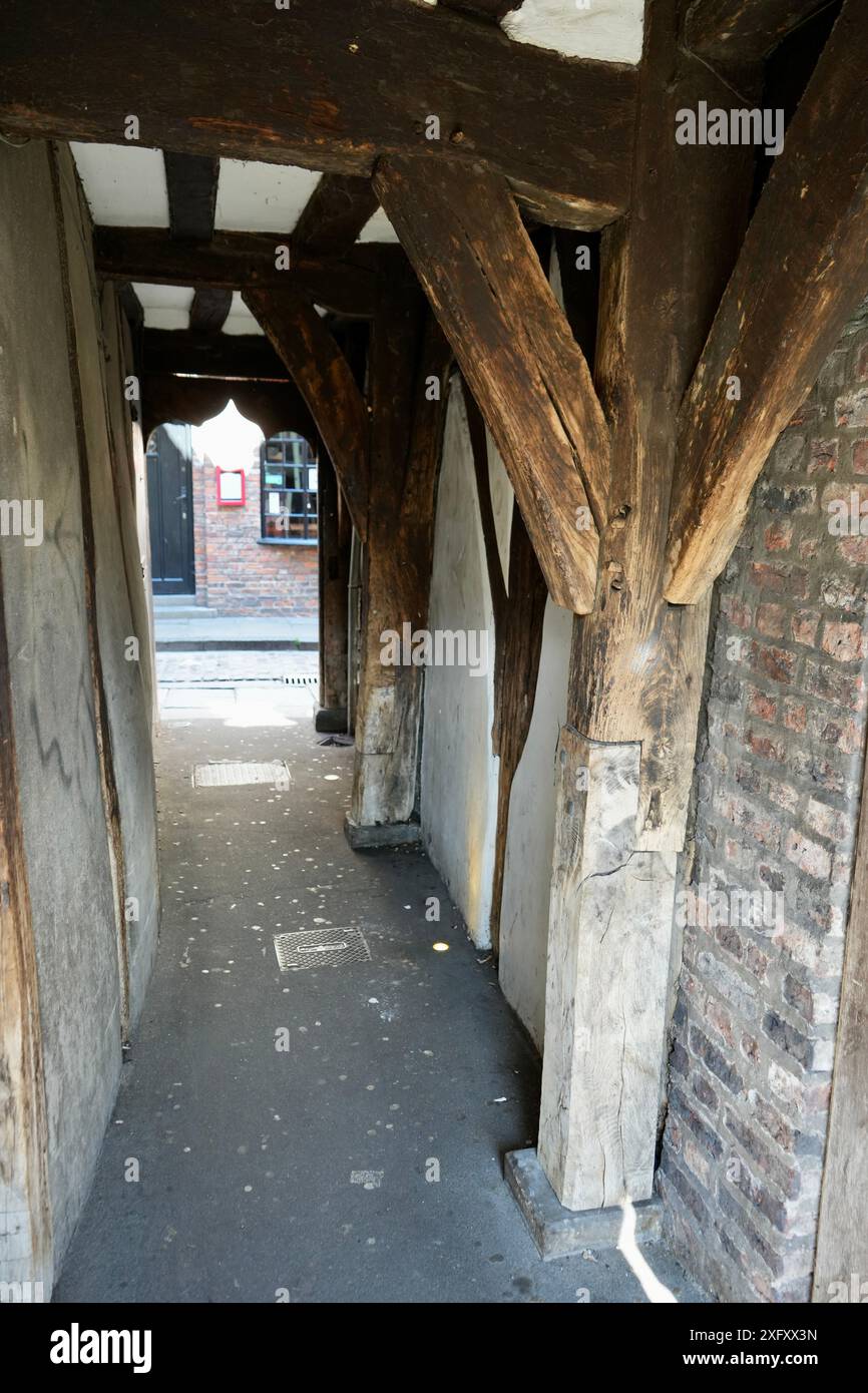 Medieval passageway with wooden beams off The Shambles Stock Photo - Alamy