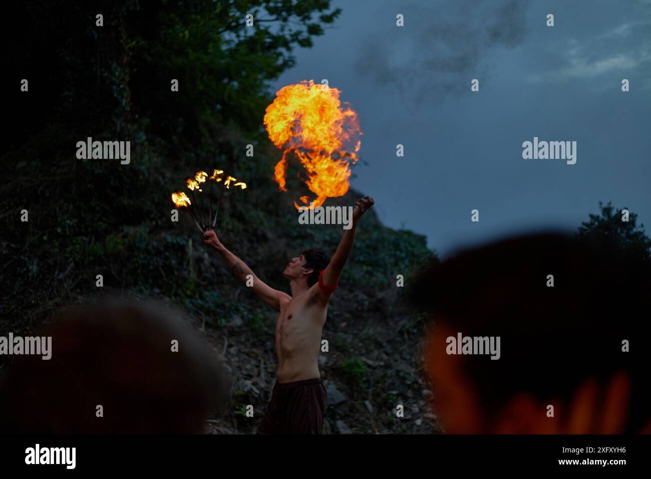Fire eater in Badia Polesine Stock Photo - Alamy