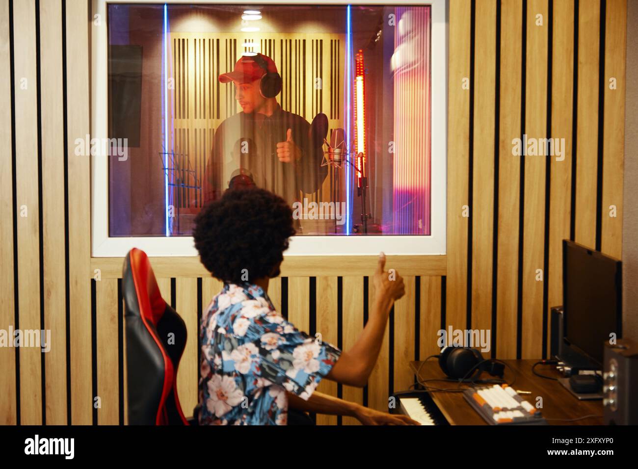 African american singer recording song hi-res stock photography and ...