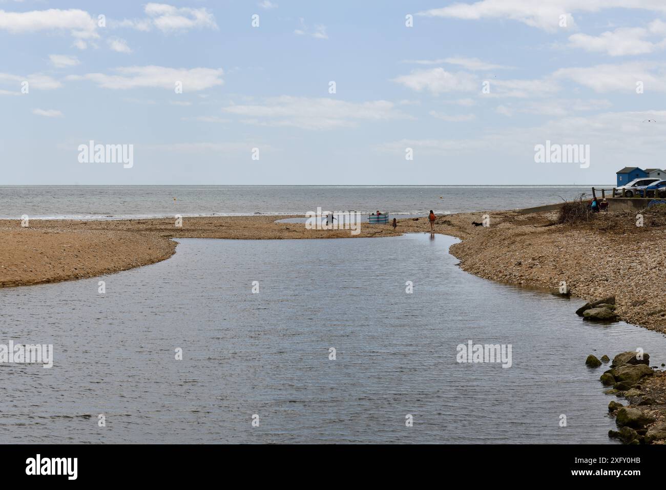 Charmouth Beach with River Char West Dorset England uk July 2024 Stock ...