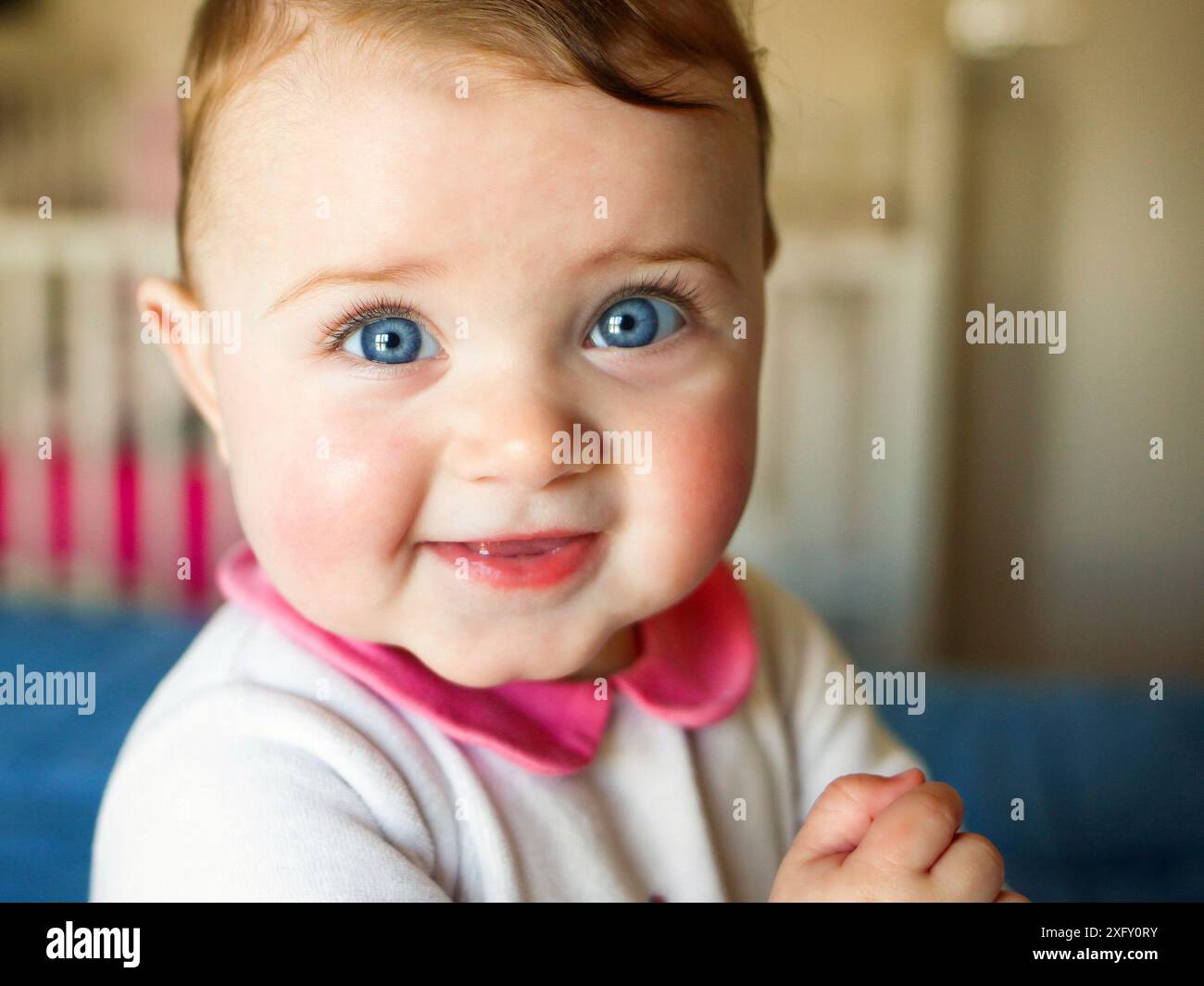 Portrait of eight months old baby girl hi-res stock photography and images - Alamy