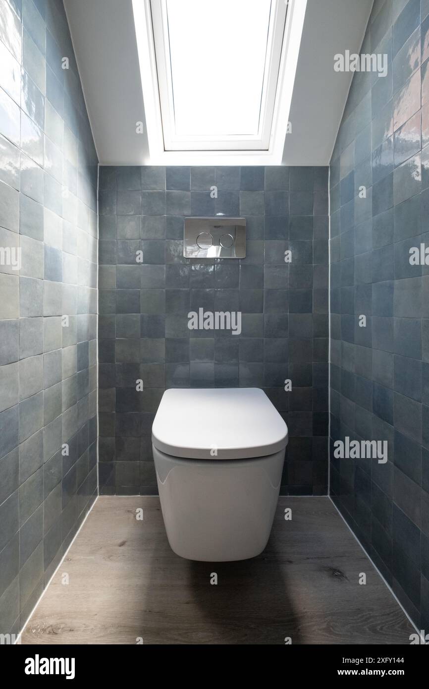 Small toilet in loft conversion making clever use of eaves in the attic ...