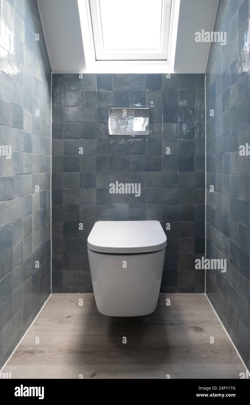 Small toilet in loft conversion making clever use of eaves in the attic ...