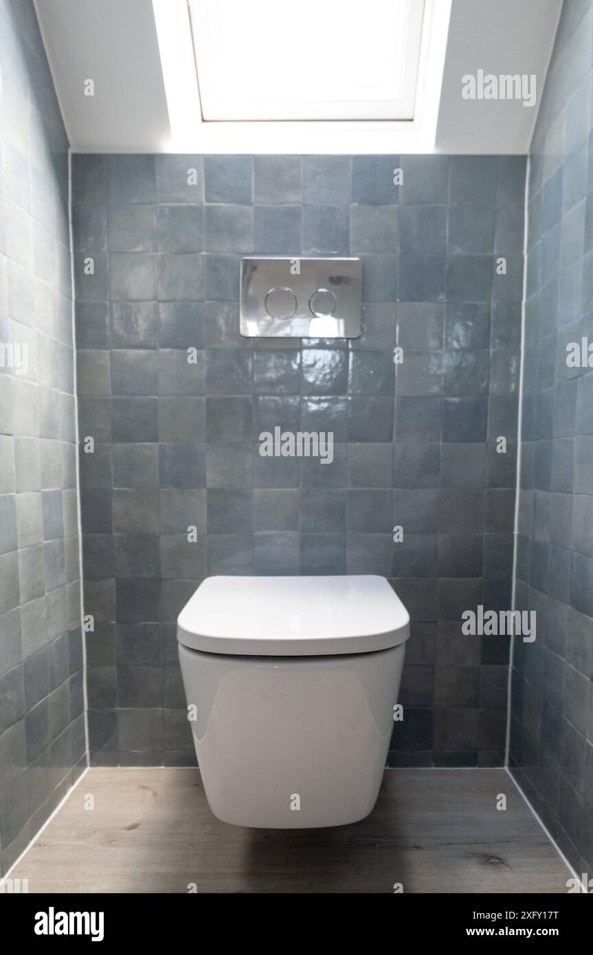 Small toilet in loft conversion making clever use of eaves in the attic ...