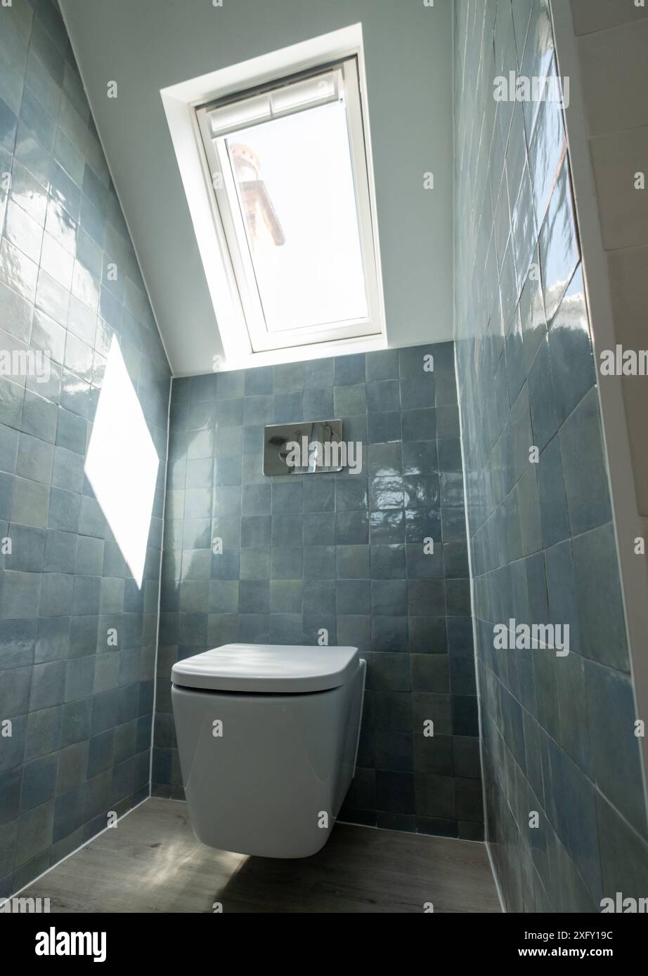 Small toilet in loft conversion making clever use of eaves in the attic ...