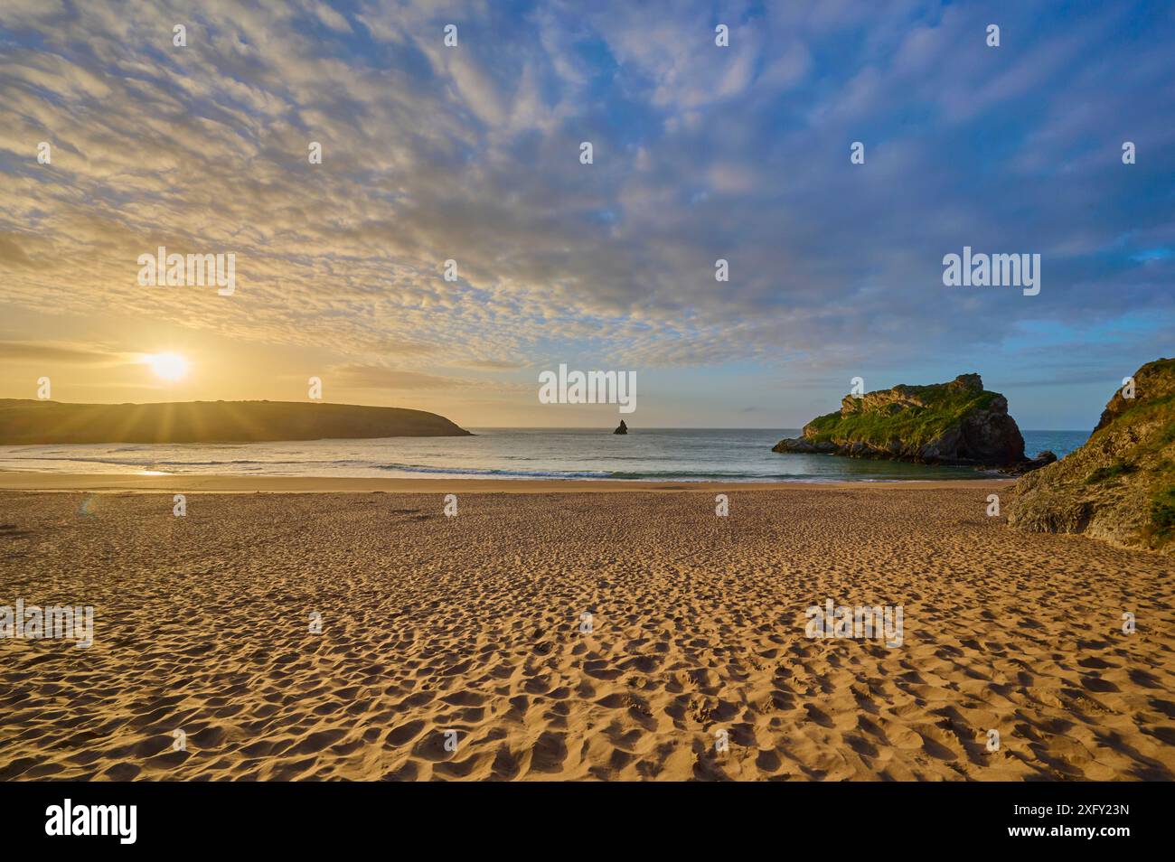 Beach, sand, landscape, sky, clouds, sunrise, summer, Broad Haven South ...