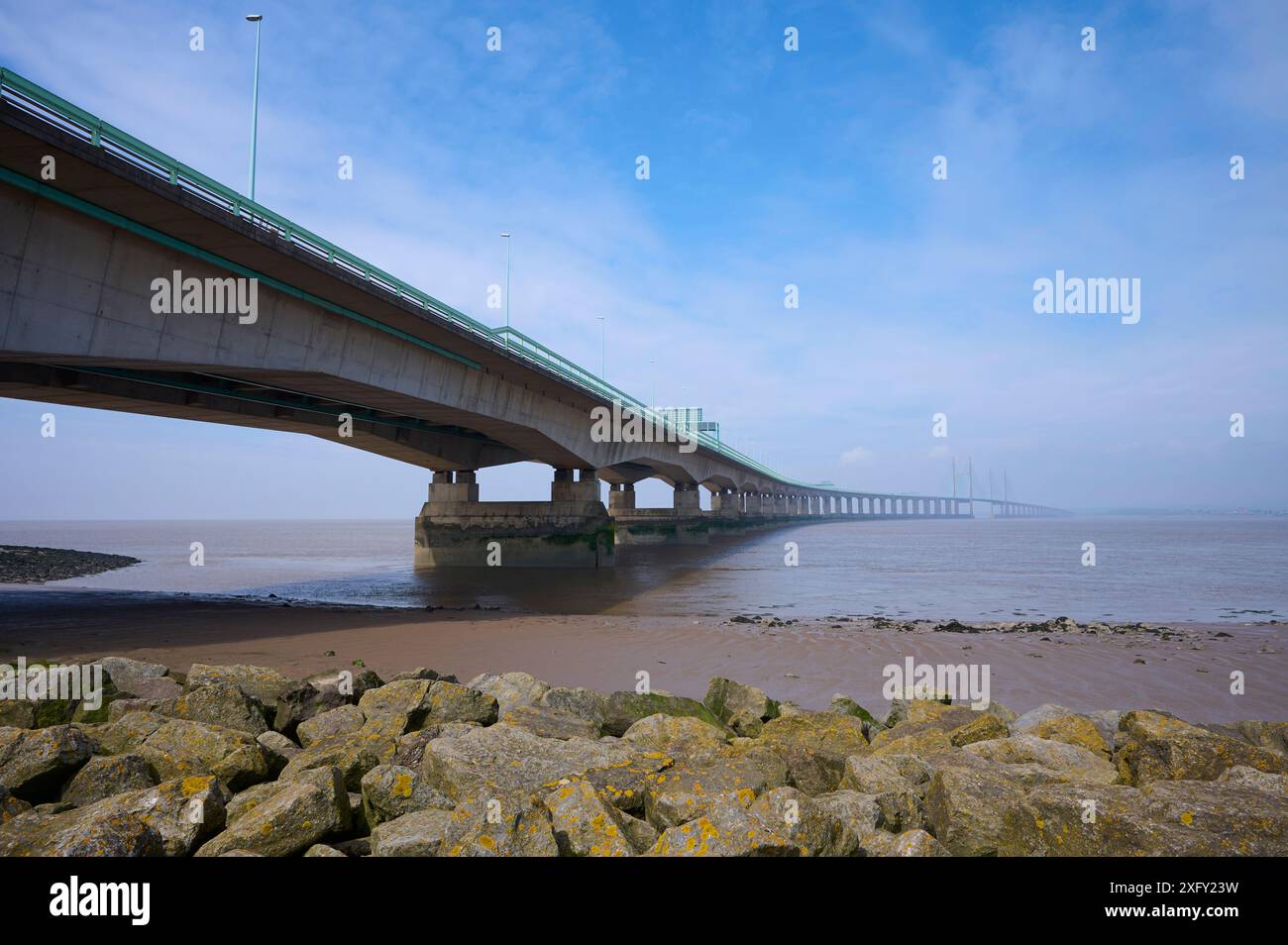 Bridge, riverside, sky, summer, M4 highway, Princ of Wales Bridge ...