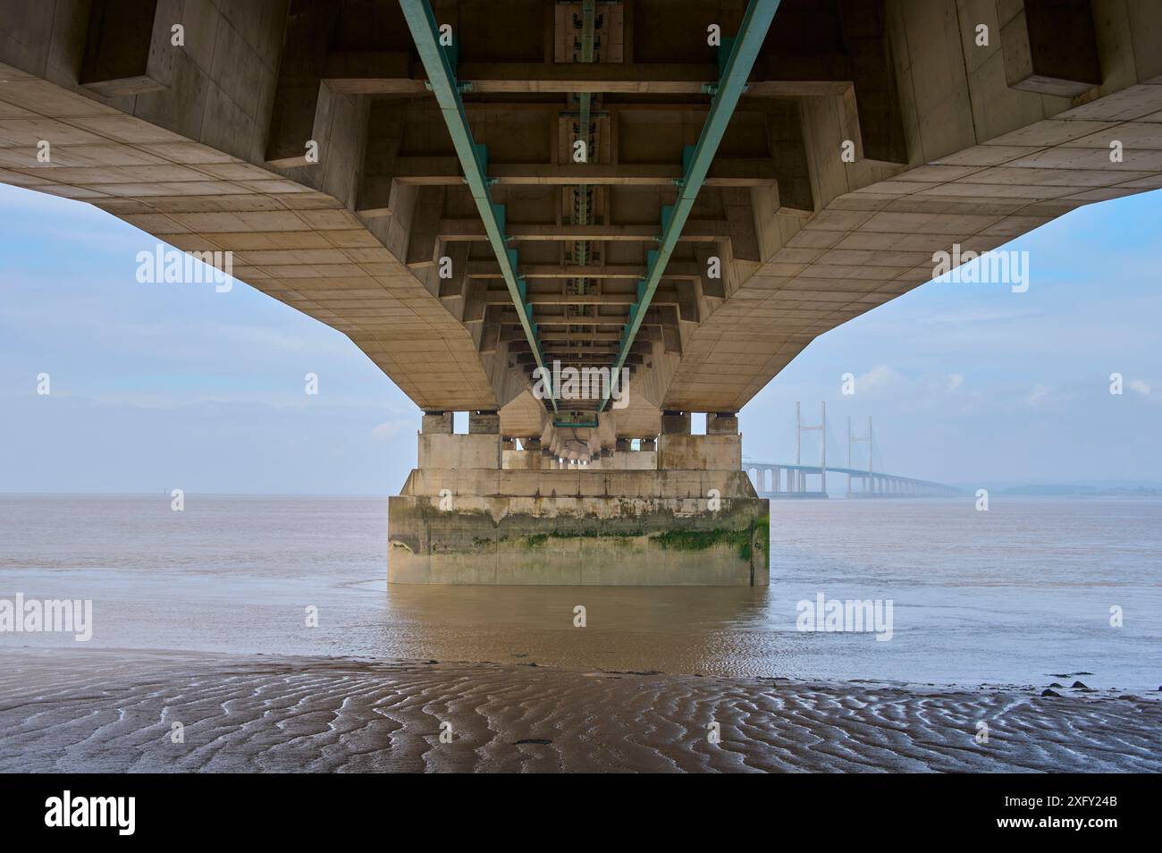 Bridge, riverside, sky, summer, M4 highway, Princ of Wales Bridge ...